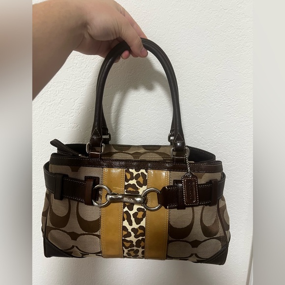 Coach | Bags | Coach Hamptons Leopard Cheetah Carryall Satchel Womens ...